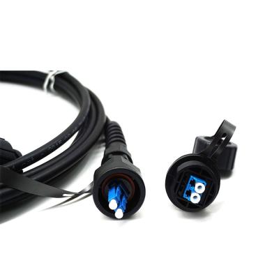 China PE, duplex impermeable IP67 ODVA - cable de LSZH del remiendo de la fibra óptica del LC en venta