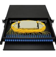 China UPC APC MPO Cassette Patch Panel Rack Mount Splicing Termination Box for sale