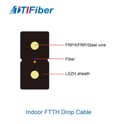 China FTTH-Vezel Optische Kabel met de Lage Vrije Vlam van het Rookhalogeen - vertragersschede Te koop
