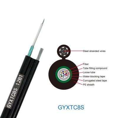 Cina Stenditura sopraelevata autosufficiente del cavo a fibre ottiche di GYXTC8S Outdorr in vendita