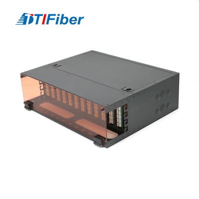 Cina 144 / 288 lo scaffale a 19 pollici a fibra ottica del quadro d'interconnessione dei centri 3U ha montato in vendita
