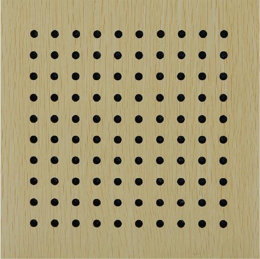 Quality Round Hole Structure Acoustic Perforated Wood Panels 2400mm 0.9NRC CE FSC for sale