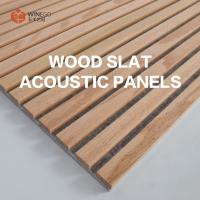 Quality Veneer Finish Wood Slat Acoustic Wall Panels , Wood Acoustic Ceiling Tiles for sale