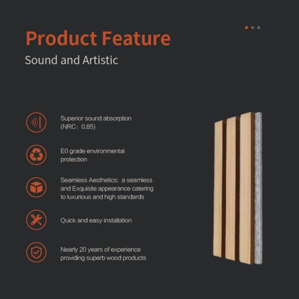 Noise Control Acoustic Wood Slat Panels For Walls And Ceilings 600x2400mm