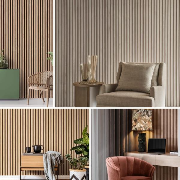 Quality Veneer Banding Acoustic Wood Slat Panels 2400mm Wood Slat Wall Tiles Customized for sale