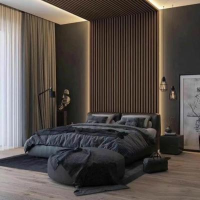 Quality Black Oak Acoustic Wooden Slat Wall Panels 600x2400mm 0.85 NRC Sound Absorption for sale