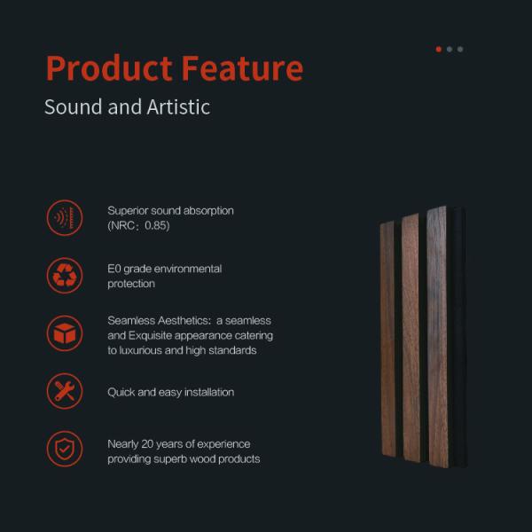 Quality 0.85 NRC Wood Slat Acoustic Panels Melamine Finish High Density For School Decor for sale
