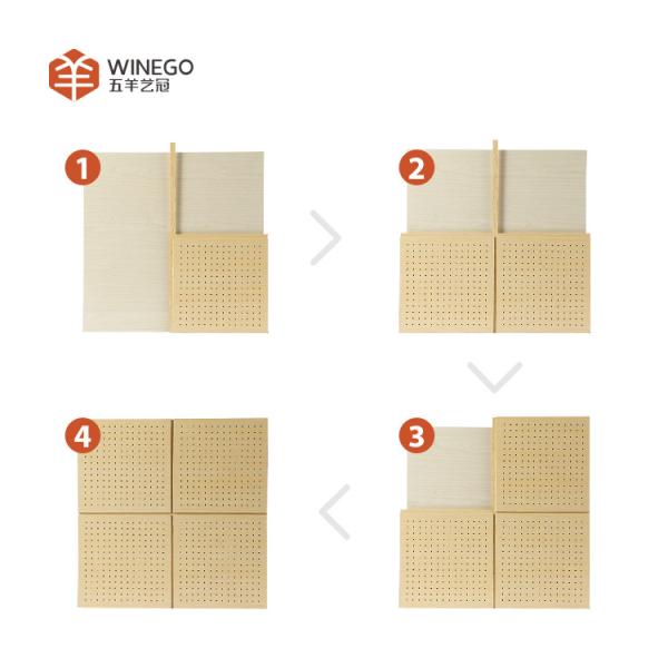 Quality High NRC Natural Veneer Perforated Acoustic Wood Panels For Commercial Office for sale