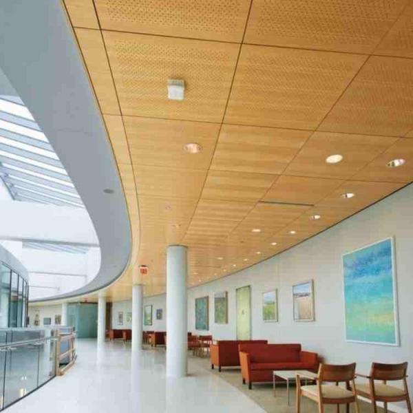 Quality Decorative Natural Veneer Perforated Acoustic Wood Panels with E1 Grade Rating for sale