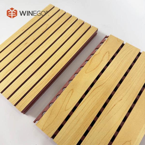 Quality Interior Soundproofing Grooved Acoustic Panels 2440mm With Red Fire Resistant for sale