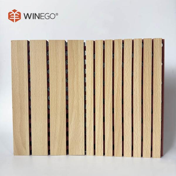 Quality Interior Soundproofing Grooved Acoustic Panels 2440mm With Red Fire Resistant for sale
