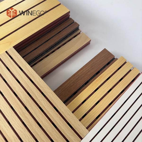 Quality Interior Soundproofing Grooved Acoustic Panels 2440mm With Red Fire Resistant for sale