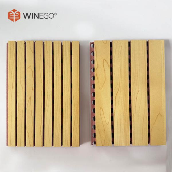 Melamine MDF Grooved Acoustic Panels 133x2440mm 197x2440mm For Ceiling And Wall