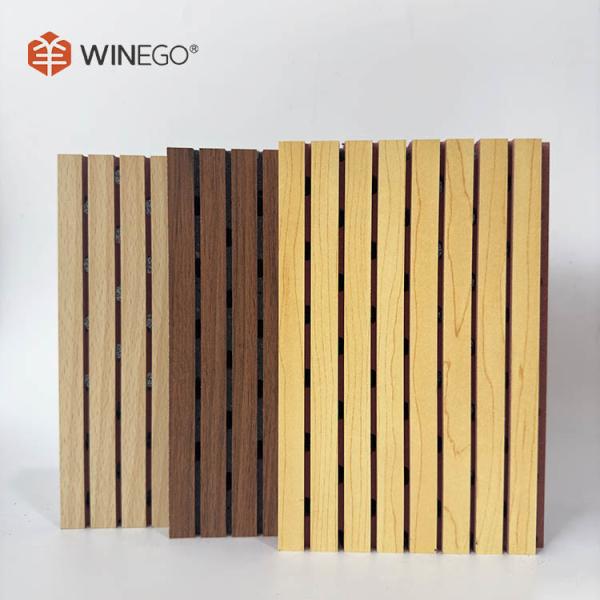 Melamine MDF Grooved Acoustic Panels 133x2440mm 197x2440mm For Ceiling And Wall