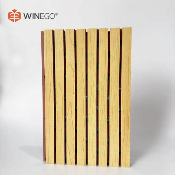 Quality Fire Retardand MDF Grooved Acoustic Panels Melamine Finish For Wall Decoration for sale