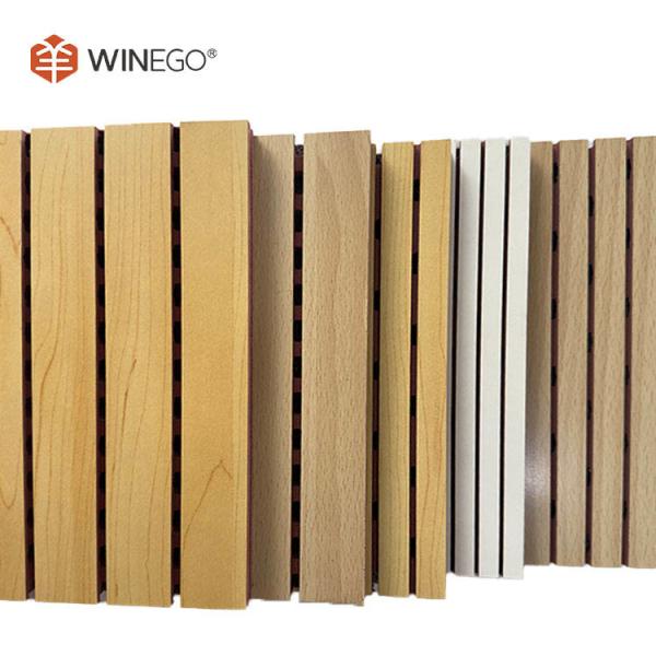 Quality Fire Retardand MDF Grooved Acoustic Panels Melamine Finish For Wall Decoration for sale