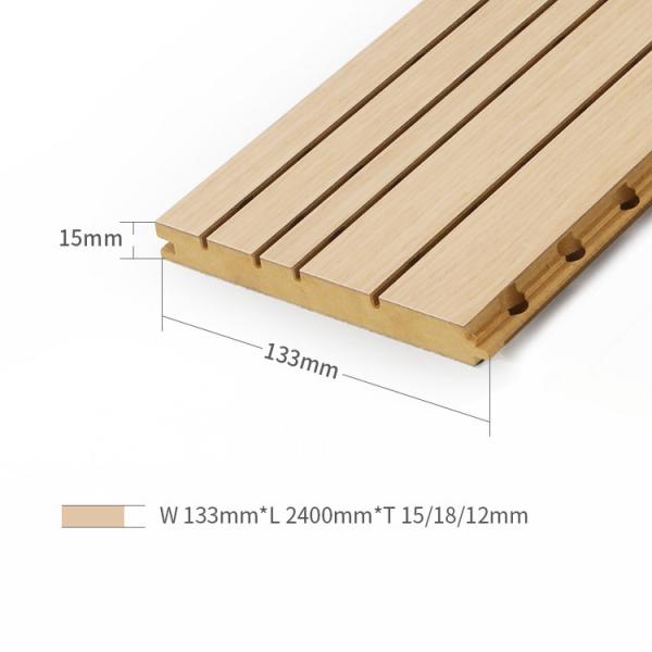 Quality Artistic Grooved Acoustic Panels , MDF Sound Absorbing Wall Panels Modern Design for sale