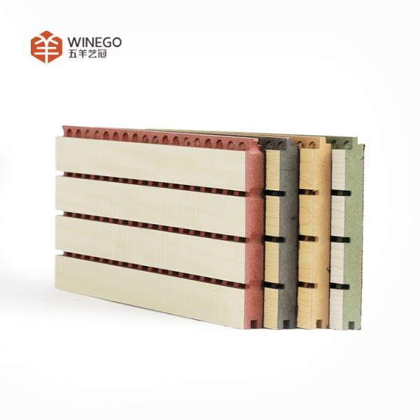 Quality Grooved MDF Wood Fiber Acoustic Panels Classic Design Sound Absorbing 2440mm for sale