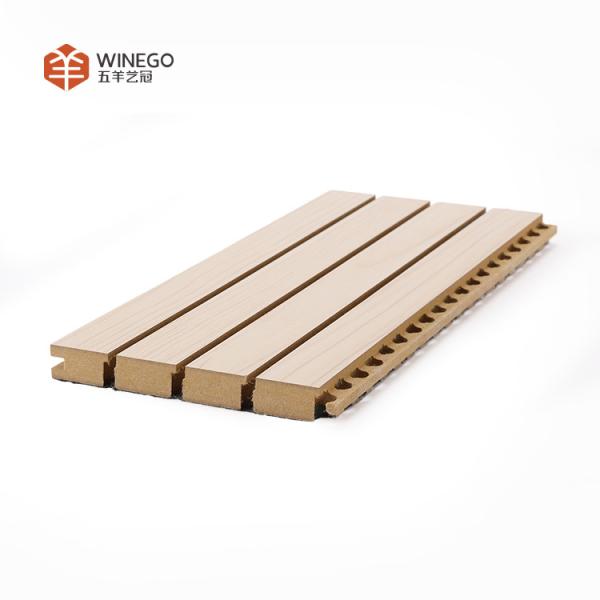 Quality Grooved MDF Wood Fiber Acoustic Panels Classic Design Sound Absorbing 2440mm for sale