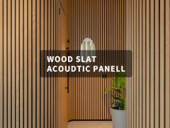 Modern Wood Slat Acoustic Panels Melamine Finish Noise Reduction