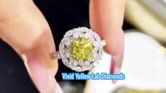 Vivid Yellow Lab Diamonds For Jewelry