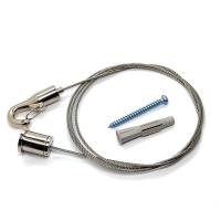 China Ceiling Light Suspension Cable Wire Rope Adjustable Length With Spring Hook Acoustic Panel System for sale