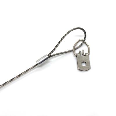 China Picture Hanger Wire Stainless Steel Safety Cable Frame Hanging Wire And D-Rings for sale