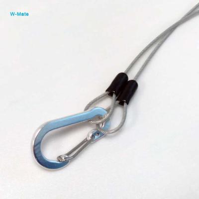 China Lightweight Security Cable Luggage Lock Wire 50mm-10000mm Double Loop Stainless Steel Coated Cable Clips for sale