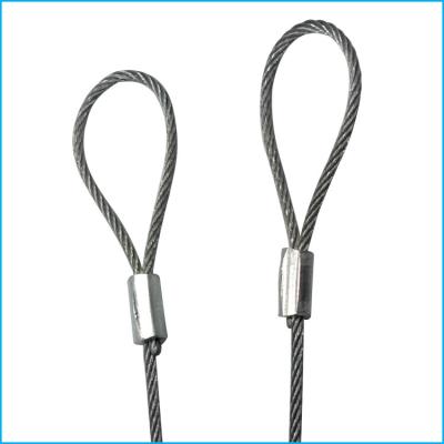 China Steel Wire Rope Sling 1.2mm 7x7 With Loop 1000mm For Security Cable for sale