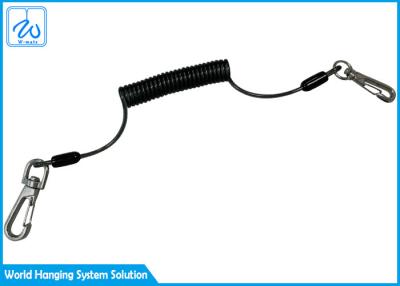 China Flexible Fishing Lanyards / Boating Tools Retractable Coiled Tether With Carabiner for sale