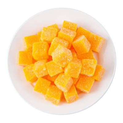 China High Quality Chewy Mango Flavor Cube Gummy Candy Delicious Fruit Flavored Soft Candy Sweets Snacks for sale