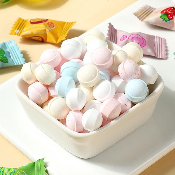 Quality Wholesale Fruity Flavored Sugar-Free Vitamin C Mints Tablet Candies Multi-Colored 2.5kg Bags in Bag-Refreshing Block Shape for sale