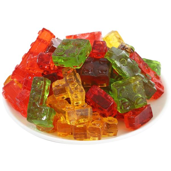 Quality Factory Wholesale 3D Building Blocks Gummy Candy Sweets Juice Flavor Soft Candies for sale
