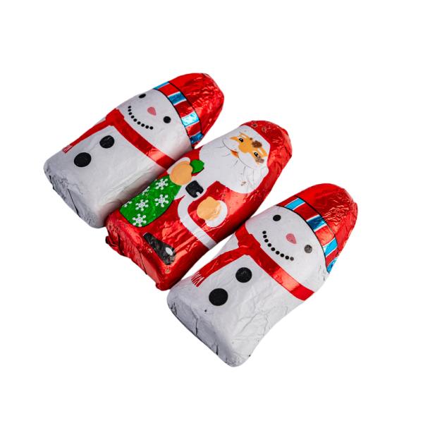 Quality Custom Solid Bittersweet Chocolate Block 10g Christmas Snowman Chocolates for sale