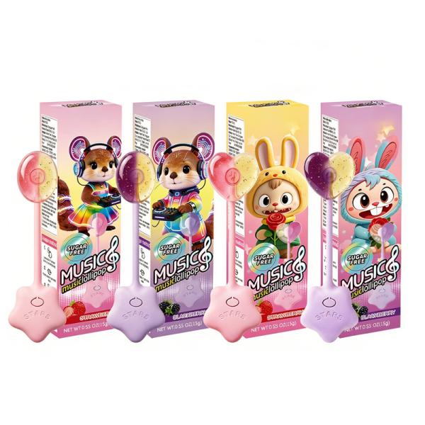 Quality Strawberry Blackberry Flavor Music Lollipop Candy Kids Singing Candy Toys Hard Candy Sweets for sale