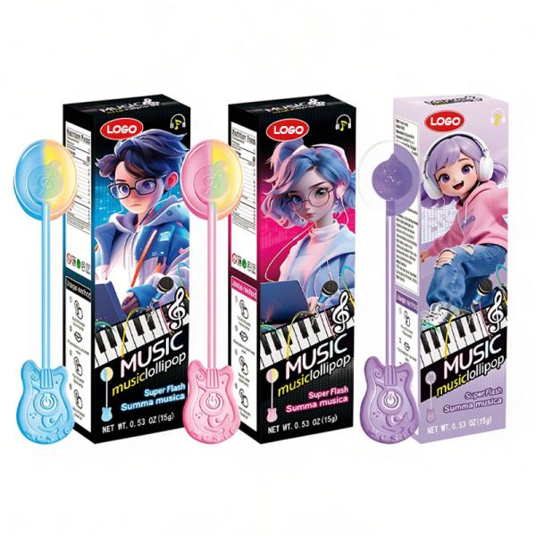Quality Bone Conduction Music Lollipop Candy Assorted Fruit Flavor Hard Candy Kid's Candy Toys for sale