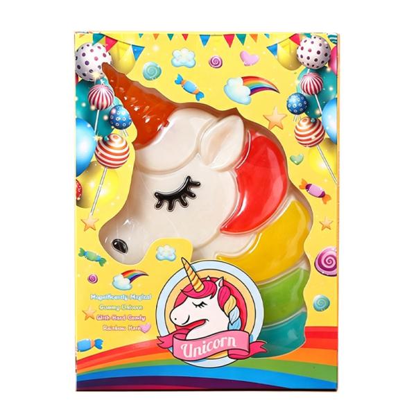 Quality Halal 800g Unicorn Shape Giant Gummy Candy Fruit Flavor Soft Chewy Candy Sweets for sale