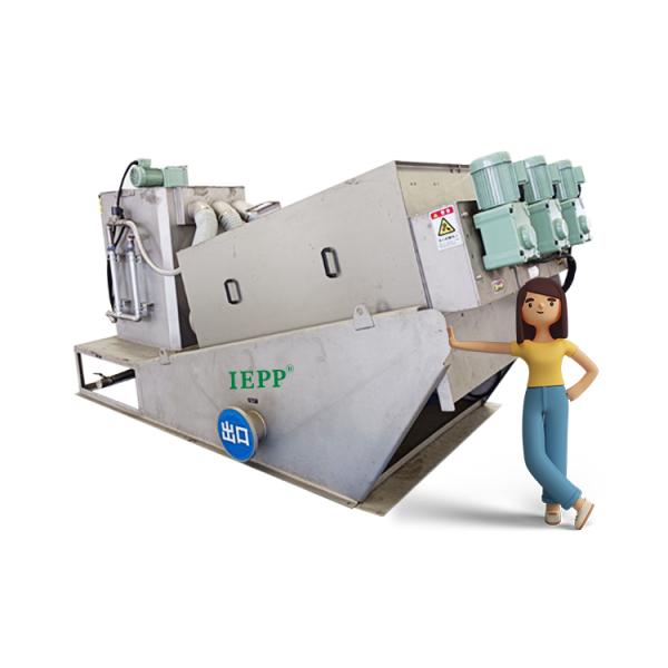 Quality IEPP China Factory Wholesale Wastewater Plant Machinery Mud Dewatering Treatment Multi Disc Screw Press Oily Sludge Dehydrator for sale