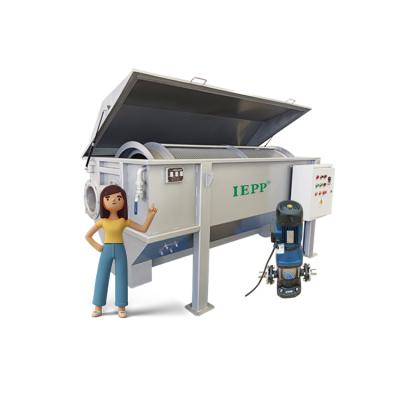 China IEPP Grey Water Debris Pulp Paper Fiber Recycling Wastewater Treatment Customization Ss304 Rotary Drum Screen Filter Before MBBR for sale