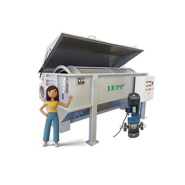 Quality IEPP Grey Water Debris Pulp Paper Fiber Recycling Wastewater Treatment Customization Ss304 Rotary Drum Screen Filter Before MBBR for sale