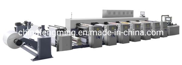 CE ISO9001 FM Series Four-Color Flexographic Printing Machine 200m/Min Gearing 1/8cp