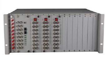 China 19inch 4U rackmount chassis 8 slots128 channel Video over Fiber Multiplexer for sale