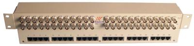 China 24 E1 G.703 Balun Panel 75ohm to 120ohm Impedance Converter BNC coax to RJ45 for sale