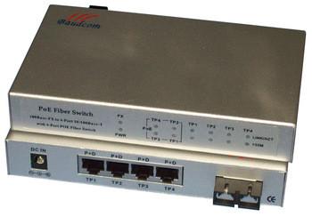 China 5*10/100/1000M PSE Fiber Ethernet Switch POE Fiber Media Converter for sale