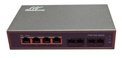 China dual fiber 10/100M 2 Fiber Port 4 UTP Ports Fiber Media Converter support POE for sale
