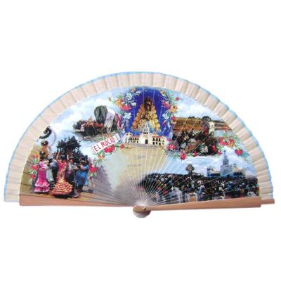 China [I AM YOUR FANS] Spanish Folding Wooden Hand Fan Personalize Wooden Hand Made Fans Custom Printed Logo for sale