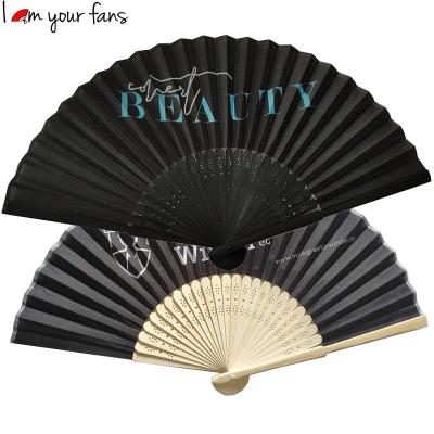 China Hot Sale 23cm 21cm Small Size High- End Classic Gift Custom Printed Folding Hand Fans for Hotel and Restaurant Souvenir for sale