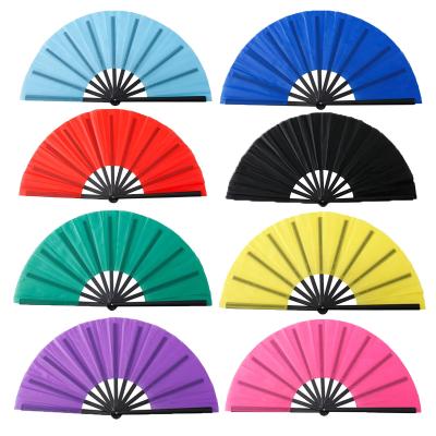 China High Quality Bamboo Ribs 33Cm Fans Hand Customized Large Rave Clack Folding Fans for sale