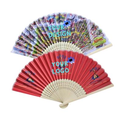 China 2025 Popular Customized Printing Decoration Bamboo Foldable Hand Fans for sale