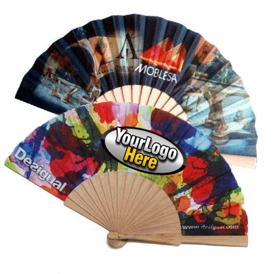 China 23cm Custom Logo Wooden Large Hand Held Folding Wedding Party Gift Foldable Personalized Wood Hand Fans With Promotional Price for sale